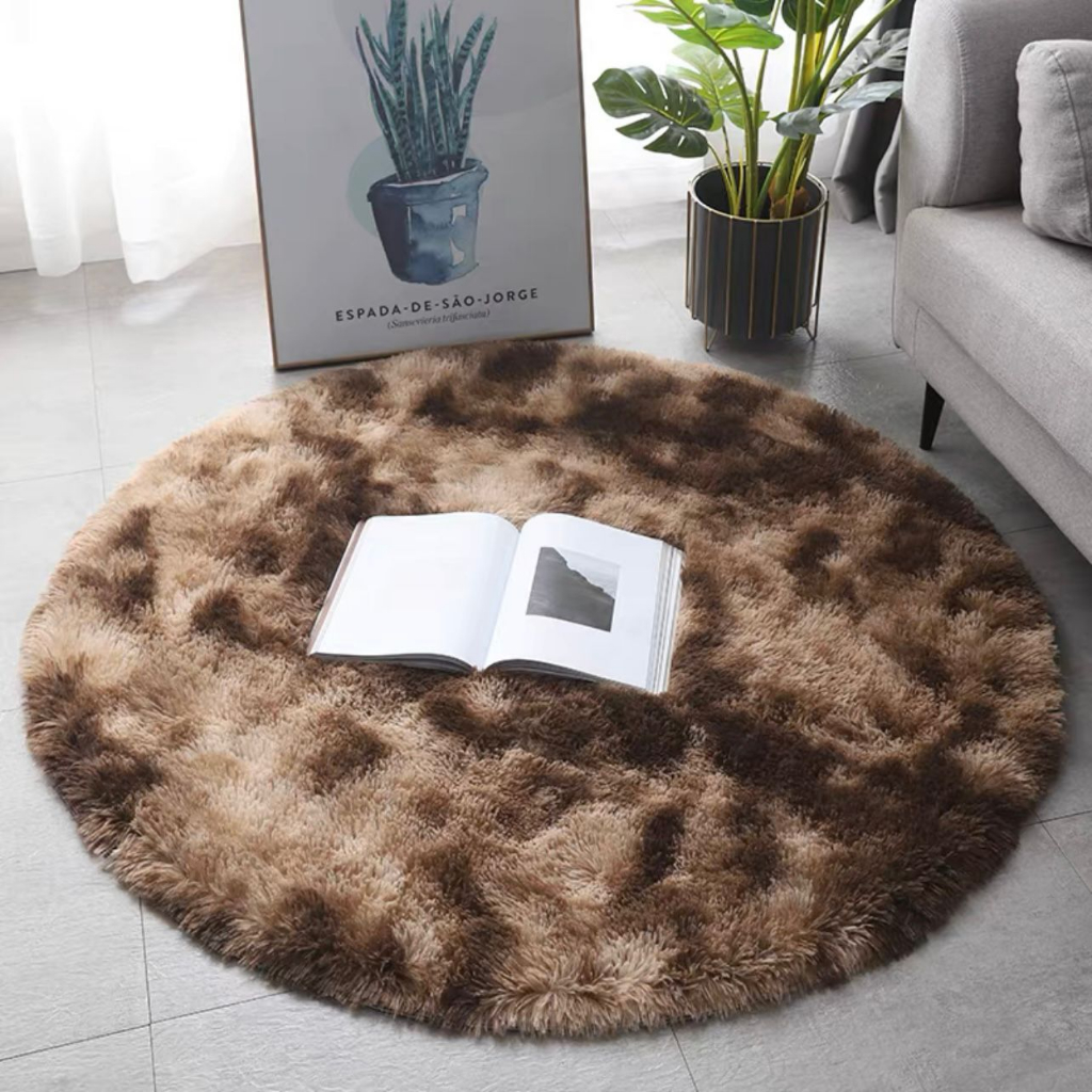 Jual Karpet Bulat Motif & Ombre Diamater 100cm/Karpet Bulu Lantai Bulat ...