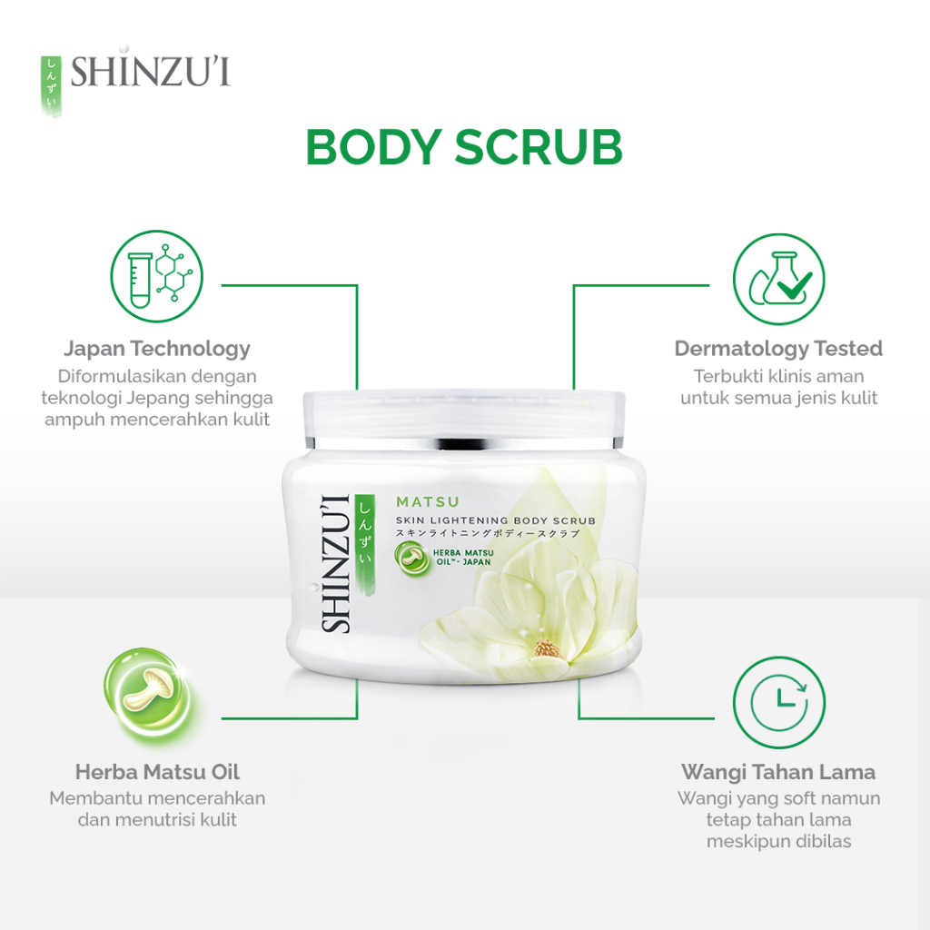 Jual Shinzui Skin Lightening Body Scrub Matsu 200gr 2pcs | Shopee Indonesia