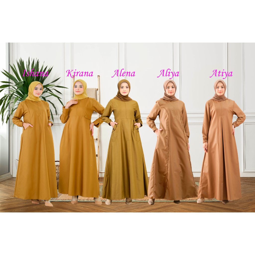 Jual Shamara Gamis Polos Seragam PNS PDH ASN Guru Khaki Tua Keky Tua Bahan Toyobo Fodu Premium ...