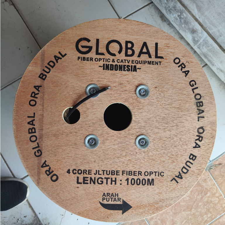 Jual Kabel FO GLOBAL 4 Core Tube Jelly 1KM Dropcore Fiber Optic 4 Core ...