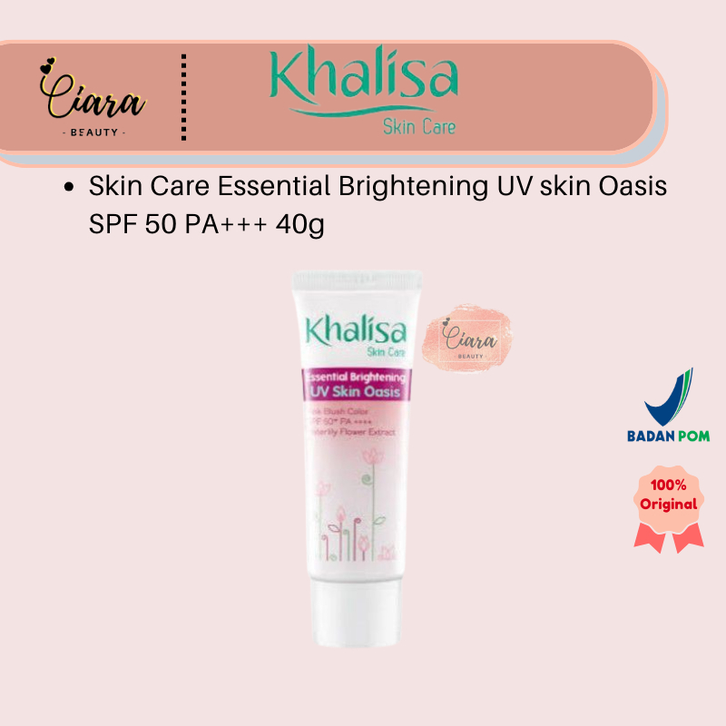 Jual KHALISA Essential Brightening UV Skin Oasis Sunscreen 40gr | Shopee Indonesia