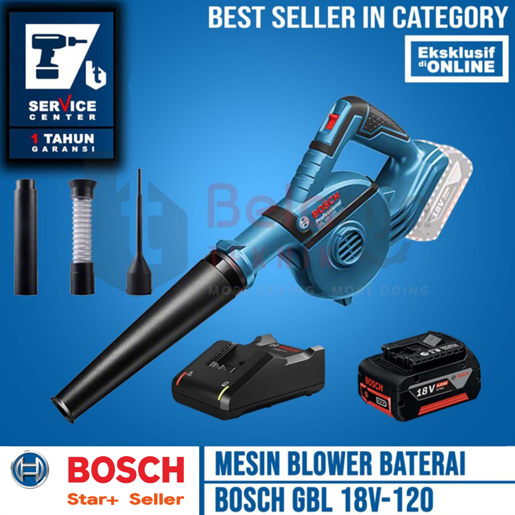 Jual Bosch Mesin Hand Blower Cordless GBL 18V - 120 Charger Baterai 18 ...