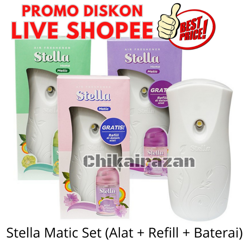 Jual Stella Matic Set Alat + Refill 160ml + Baterai Pengharum Ruangan ...