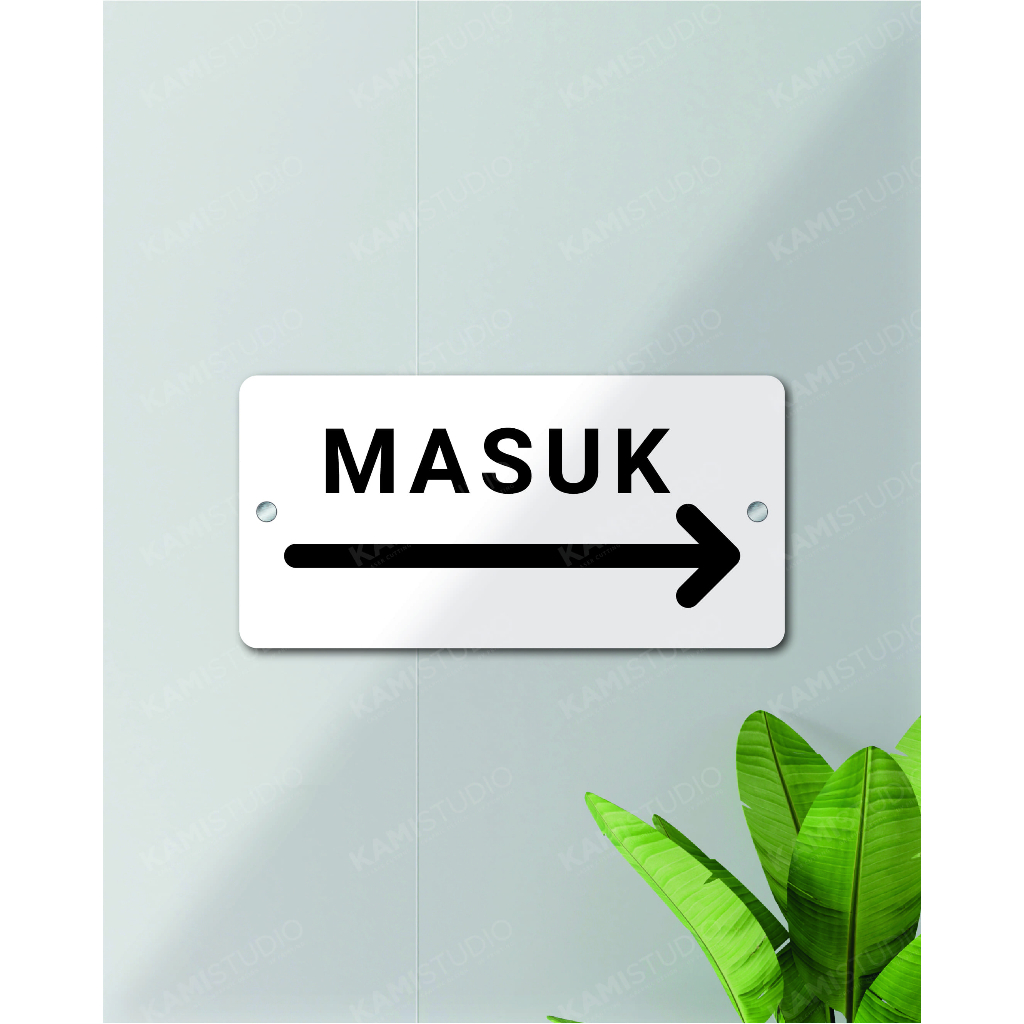 Jual TULISAN MASUK 30X15 CM BAUT KACA LANDSCAPE/ SIGN BAUT KACA MASUK ...