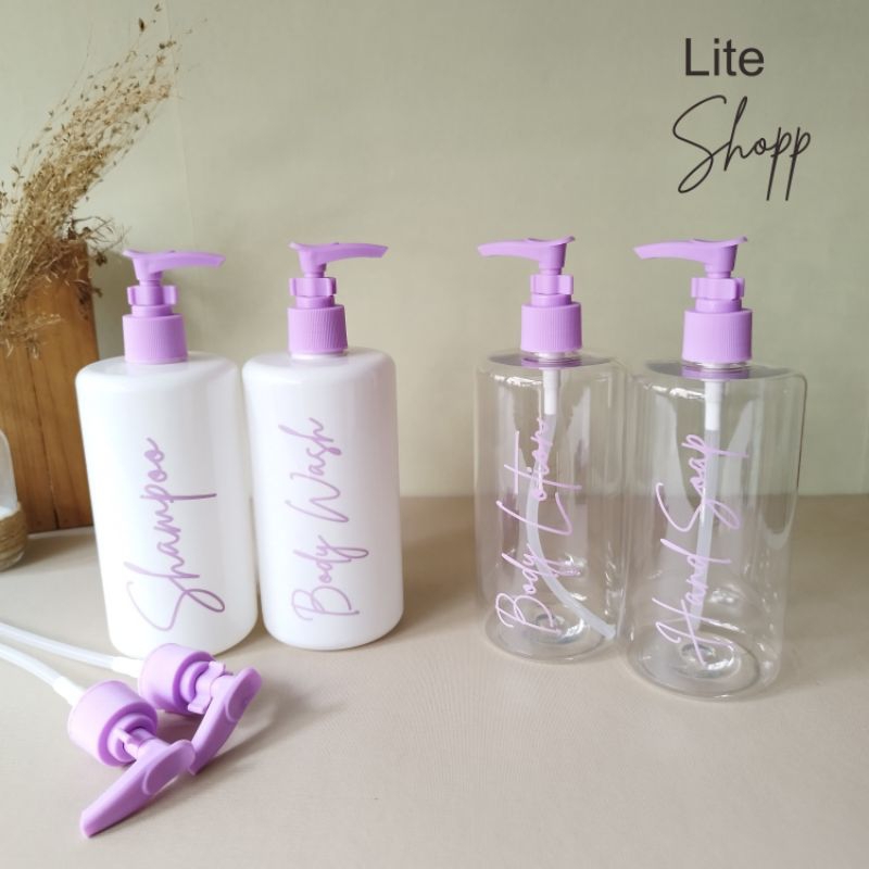 Jual Botol Sabun cair Aesthetic 500ml UNGU PUTIH & CLEAR GLOSY | Shopee ...