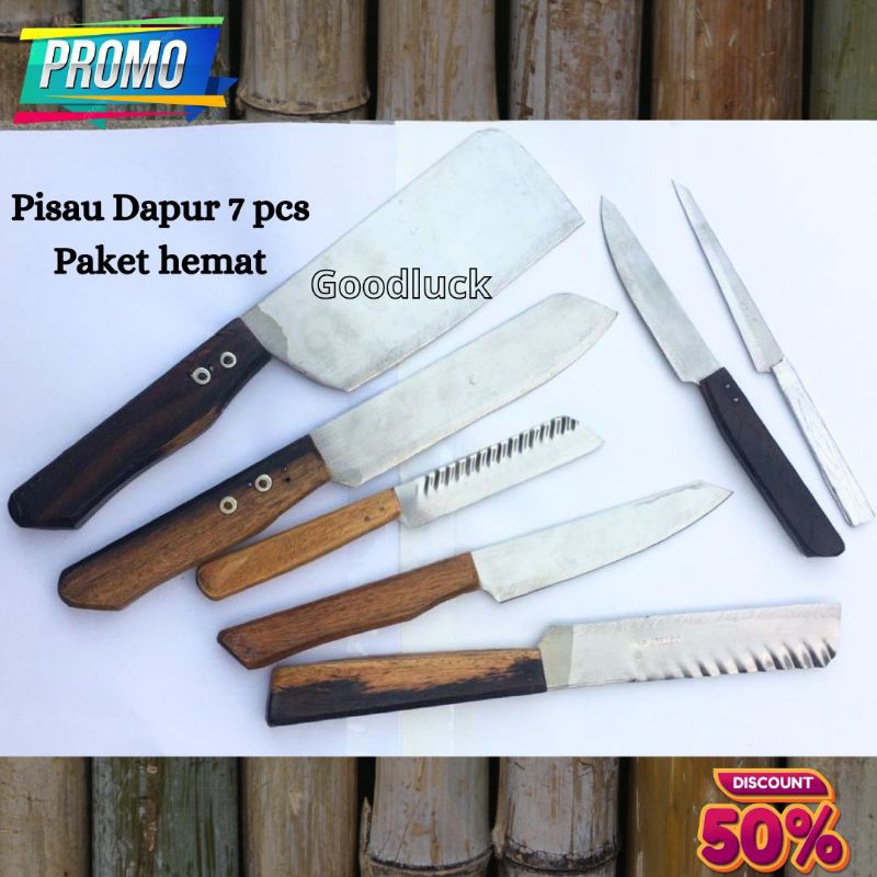 Jual Pisau Dapur Stainless 1 set/pisau dapur isi 7 pcs/paket hemat ...