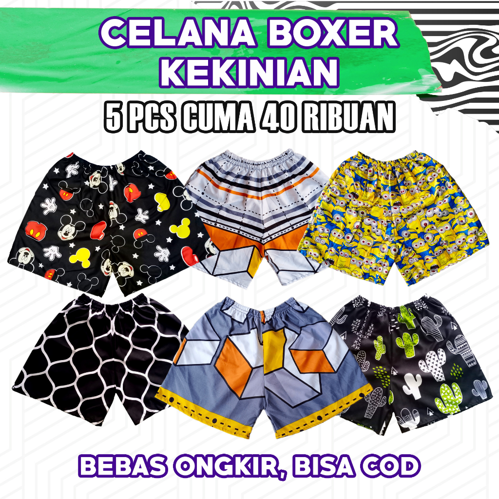 Jual Celana Boxer 5 Pcs Boxer Murah Kekinian Boxer Pria Murah Celana ...