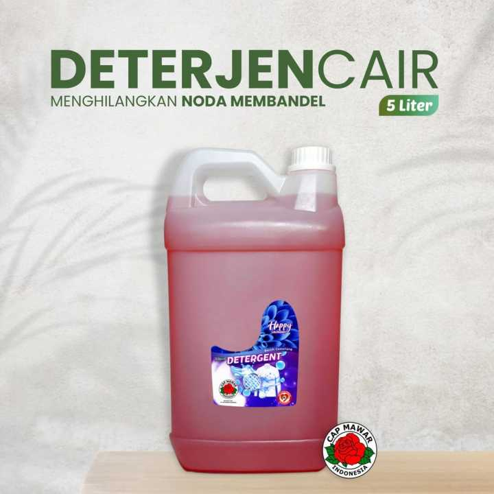 Jual Deterjen Cair Laundry PREMIUM Liquid Detergent Refill 5 Liter Happy Laundry - IZIN KEMENKES ...