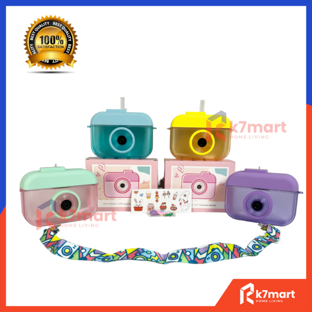 Jual K7MART HU07 BOTOL MINUM ANAK CAMERA STIKER 3D 400ML / BOTOL MINUM KAMERA VIRAL / BOTOL ...