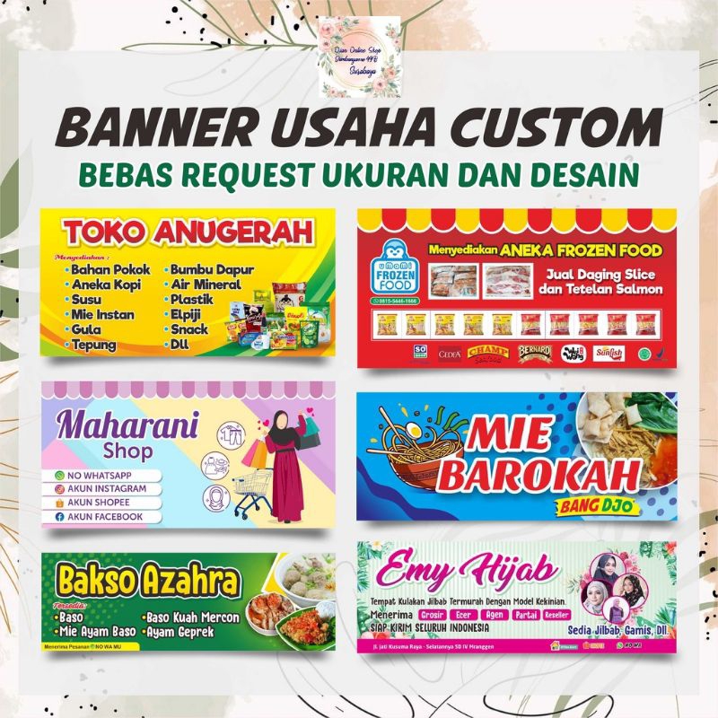 Jual cetak banner usaha custom | Shopee Indonesia