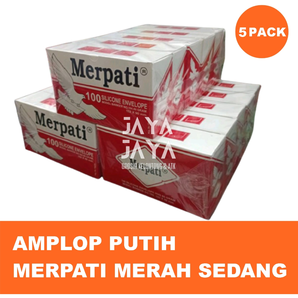 Jual AMPLOP PUTIH MERPATI MERAH SEDANG / AMPLOP POLOS / AMPLOP 152 x ...