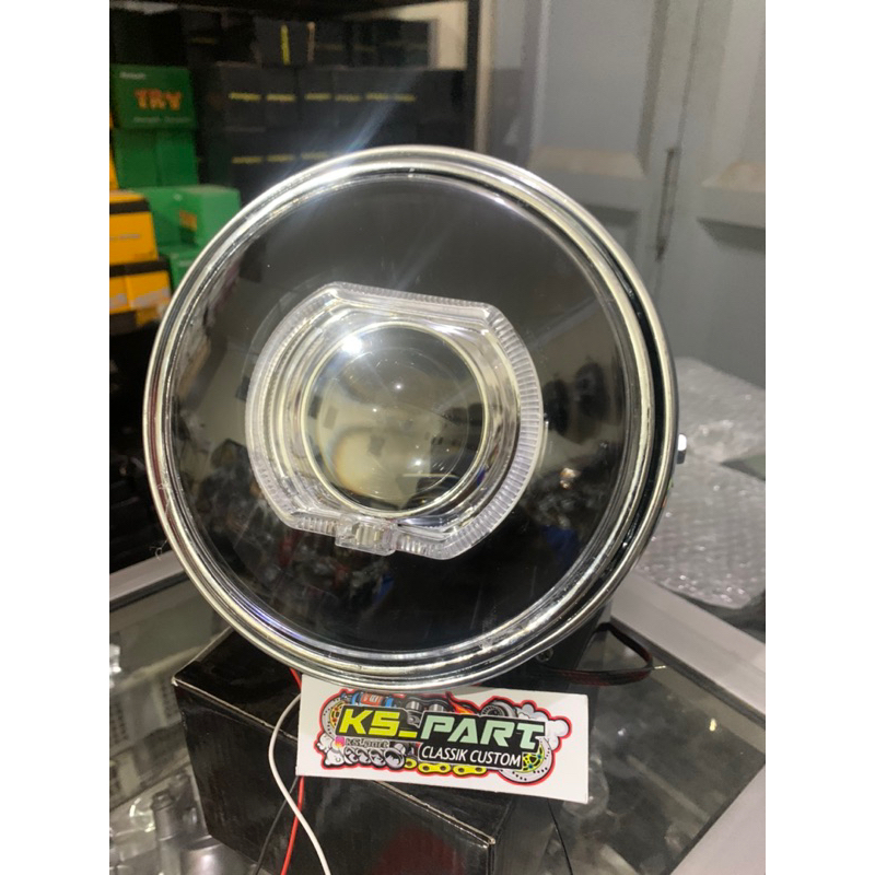 Jual LAMPU DEPAN BILED NINJA R SS SET BATOK BILED FOX 2,5inc 60watt ...