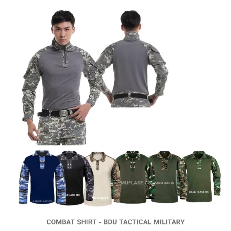 Jual OUTDOOR TACTICAL CLOTHING ~ Kaos BDU army PDU tactical combat shirt lengan panjang - BDU ...