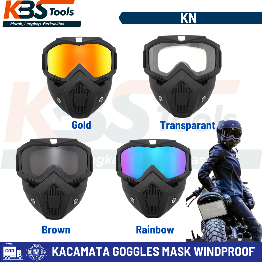 Jual Kacamata Google Mask helm Bogo Retro Cross - Goggle Safety ...