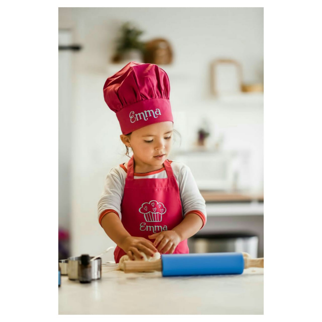Jual Celemek ANAK Apron logo bordir masterchef koki anak anak | Shopee ...