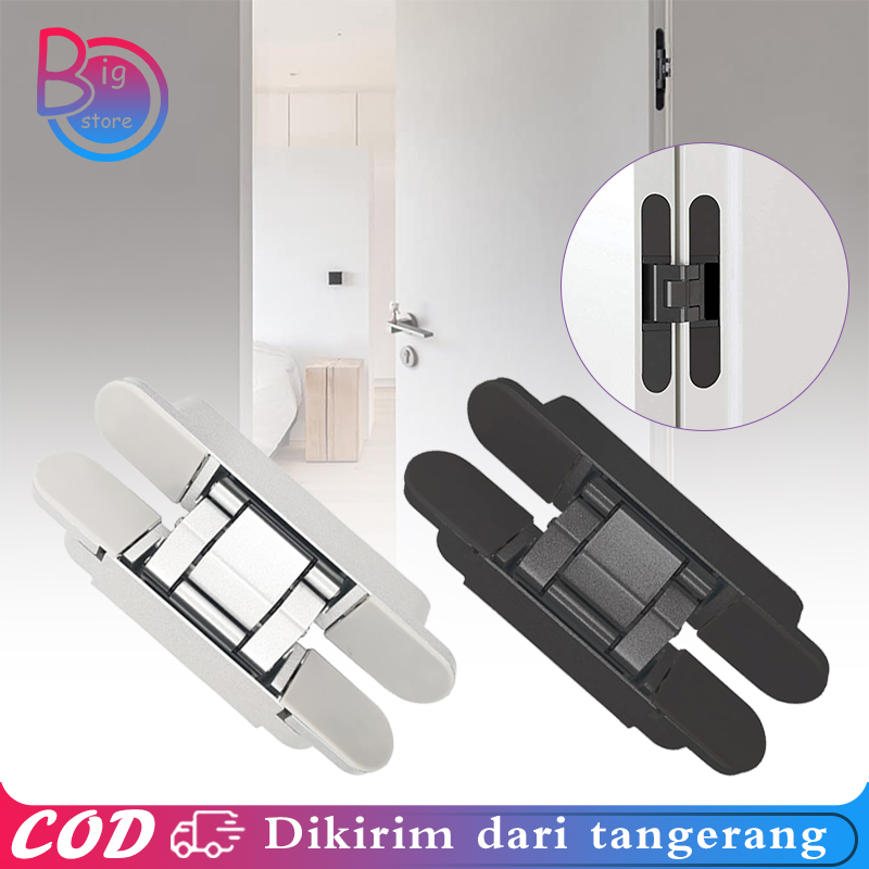 Jual Hidden Hinge Engsel Tanam Door Hinge Invisiblle Hitam Perak Engsel ...