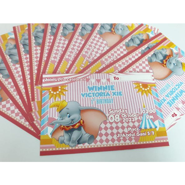 Jual undangan dumbo / invitation dumbo / undangan custom dumbo ...