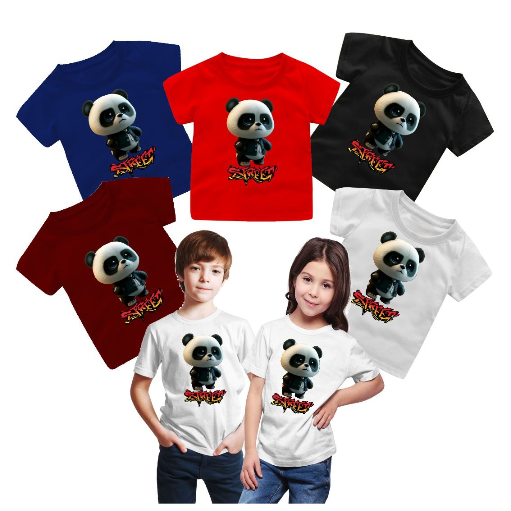 Jual Baju Atasan Panda Tulisan Street Fighter anak cewek-Cowok usia 1 ...