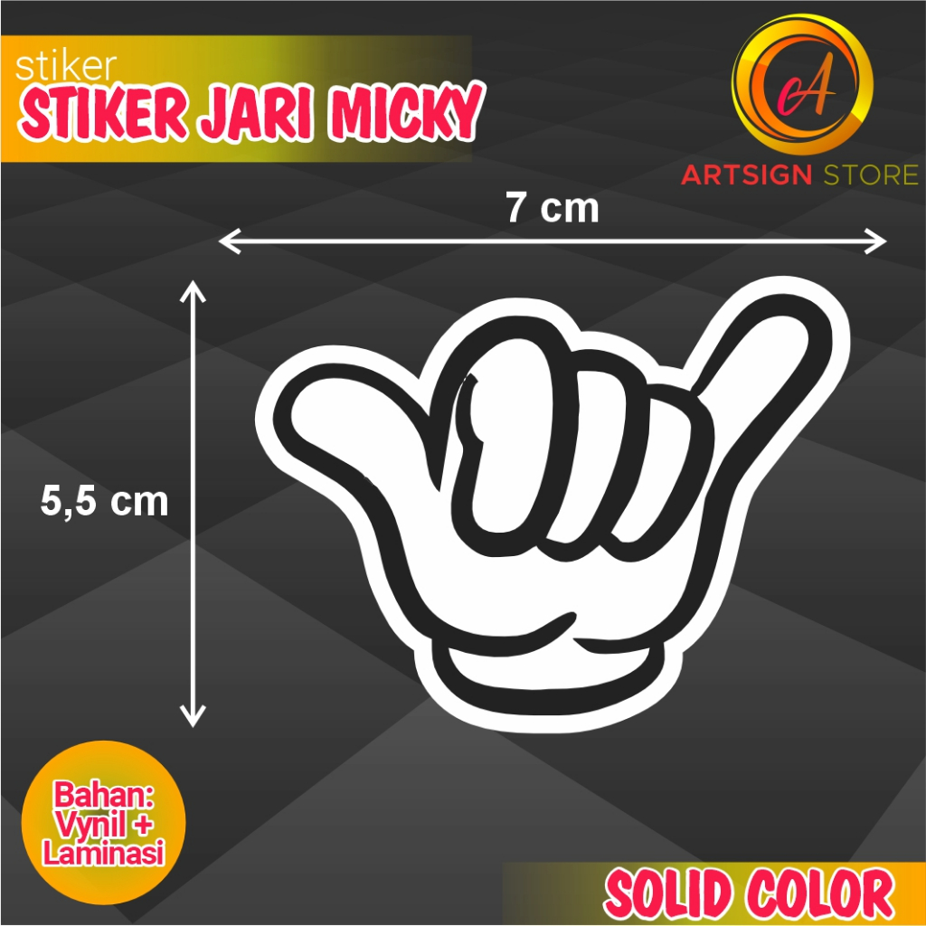 Jual Stiker Jari Jempol Kelingking Stiker Micky Stiker Helm Stiker ...
