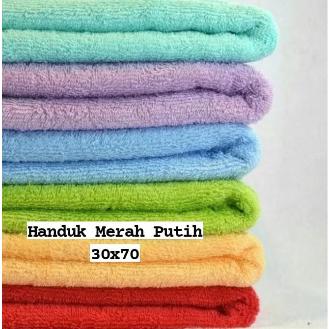 Jual Handuk Merah Putih Polos Ukuran 30x70 | Shopee Indonesia