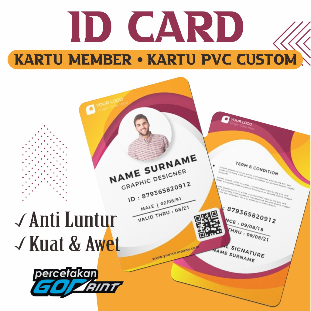 Jual Kartu PVC custom id card, kartu member pvc kuat name tag | Shopee ...