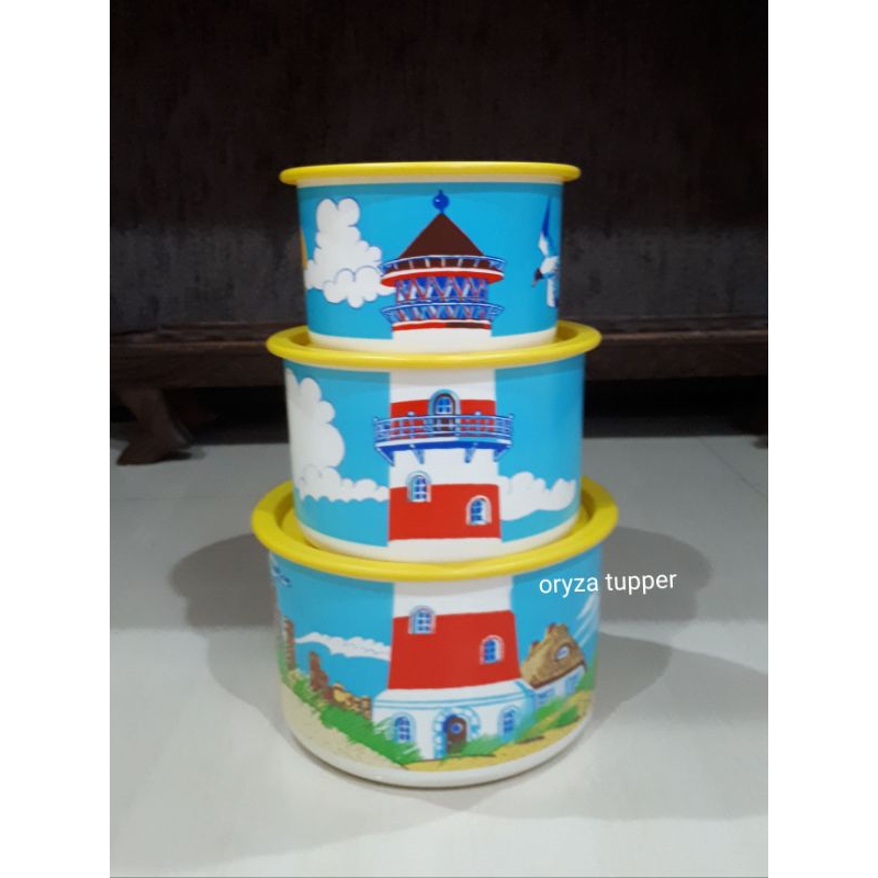Jual Toples Susun || Very Rare || Lighthouse Stacking 3pcs Canister Set ...