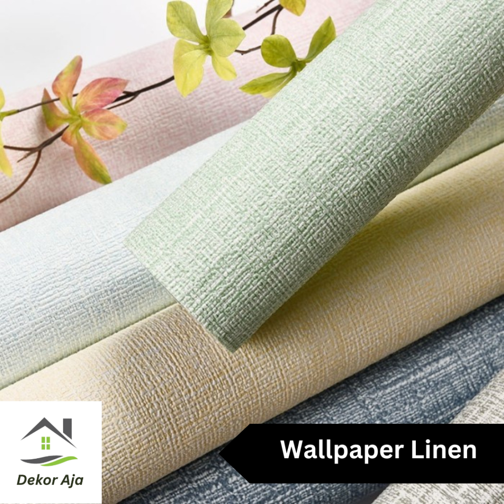 Jual Wallpaper Dinding Linen Roll / Wallpaper Sticker Linen Dinding ...