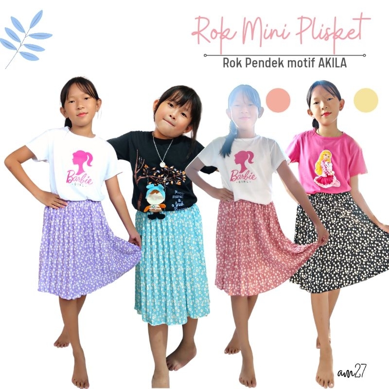 Jual AM27 Rok Plisket Pendek anak 1-12 tahun Pleated Skirt ROK MINI ...