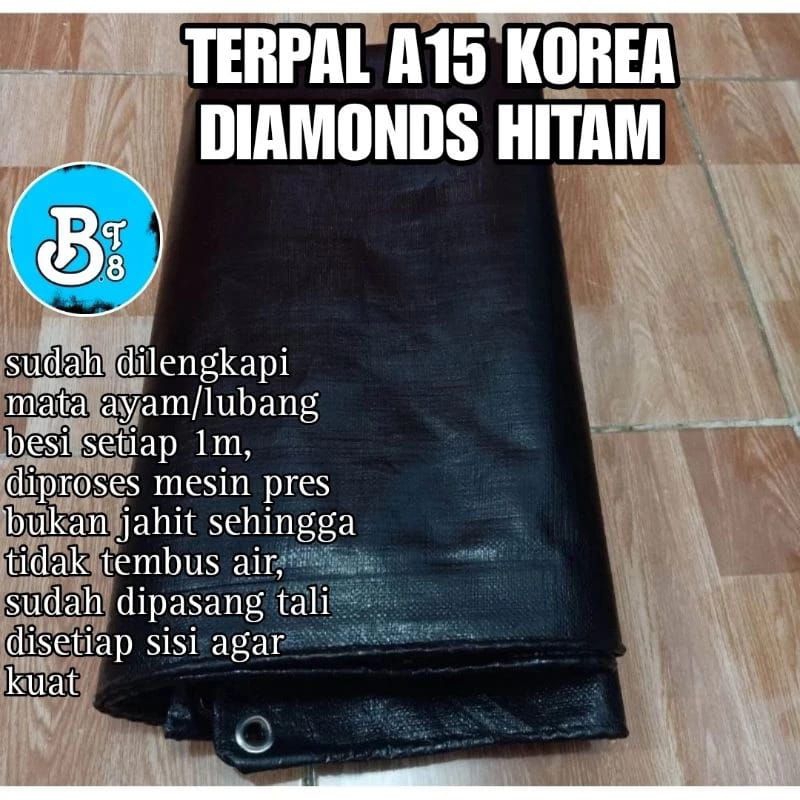 Jual TERPAL A15 BLACK HITAM UKURAN CUSTOM KUAT TEBAL 2X3 3X4 4X5 4X6 ...