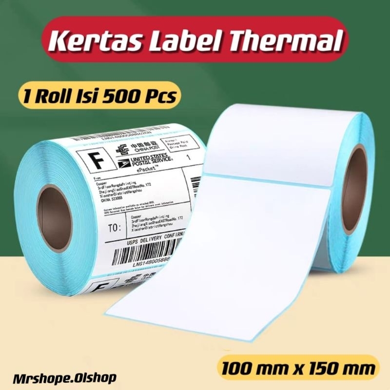 Jual Kertas Sticker Thermal Label Barcode 500pcs 100x150 /10x15cm ...
