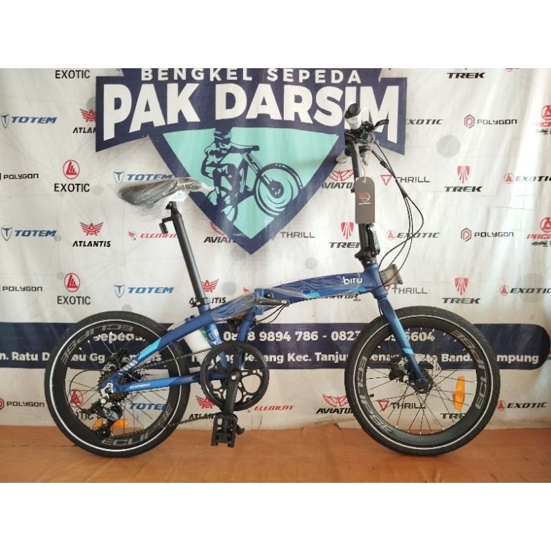 Jual Sepeda Lipat Ecosmo Biru 8 Speed | Shopee Indonesia