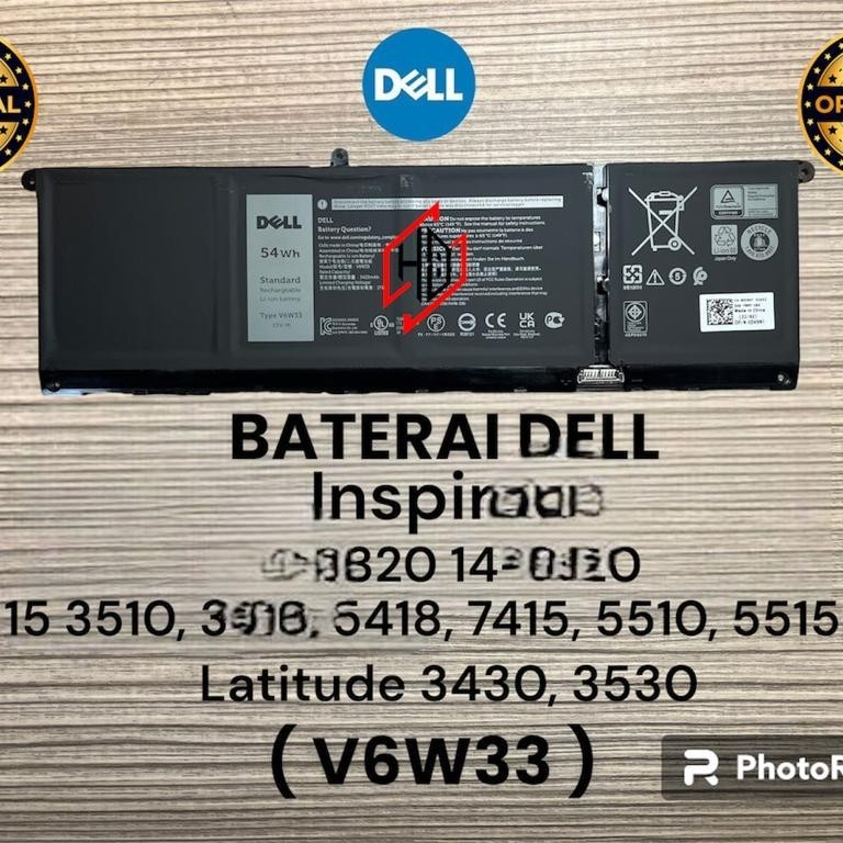Jual Battery Baterai Dell Inspiron 15-5510 5415 5510 5515 V6W33 ...