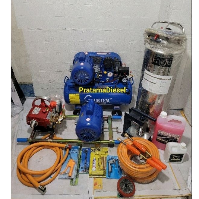 Jual Paket Komplit Usaha Steam Listrik Cuci Motor Mobil+Kompresor 1/4HP Dinamo Snow Salju Tambal ...