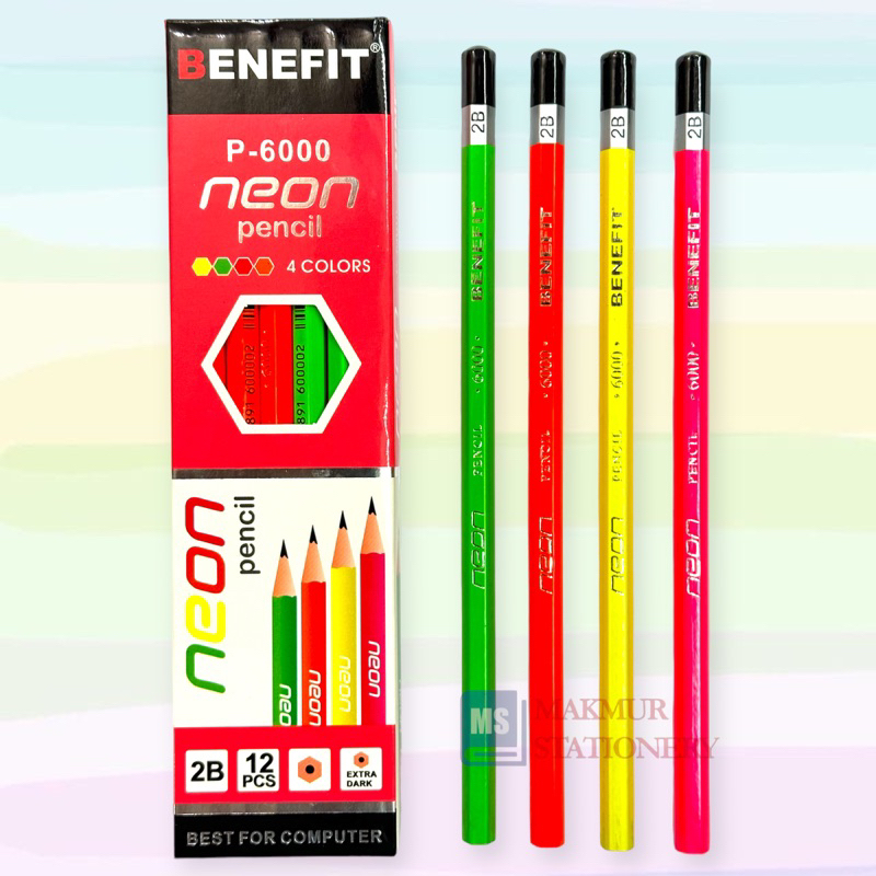 Jual Pensil 2b Benefit P 6000 Neon 12 Pcs Shopee Indonesia