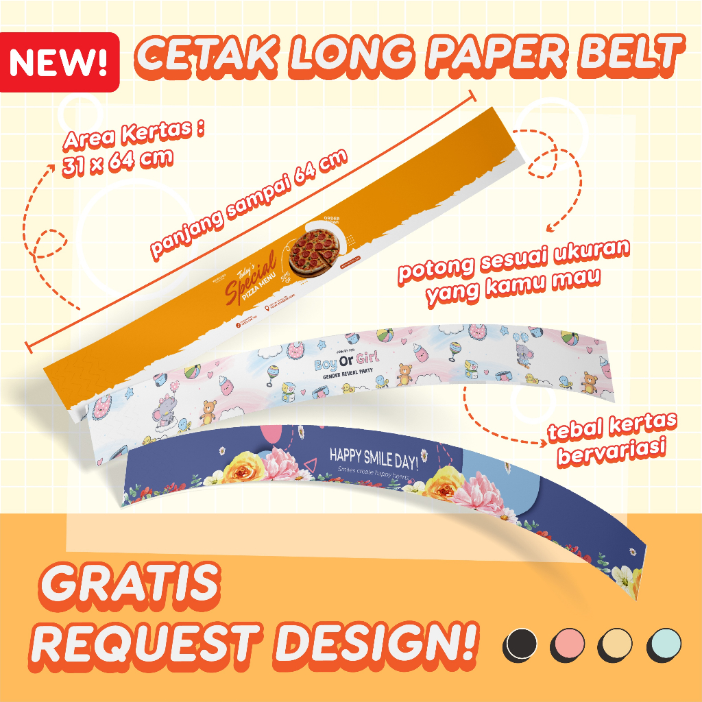 Jual Paper Belt Custom Panjang 64 cm | Label Hampers | Paper Sleeve ...