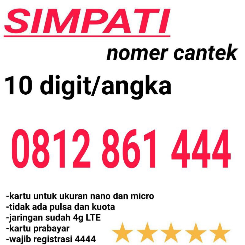Jual kartu perdana nomor cantik telkomsel simpati 10 digit / 10 angka langka 5 | Shopee Indonesia
