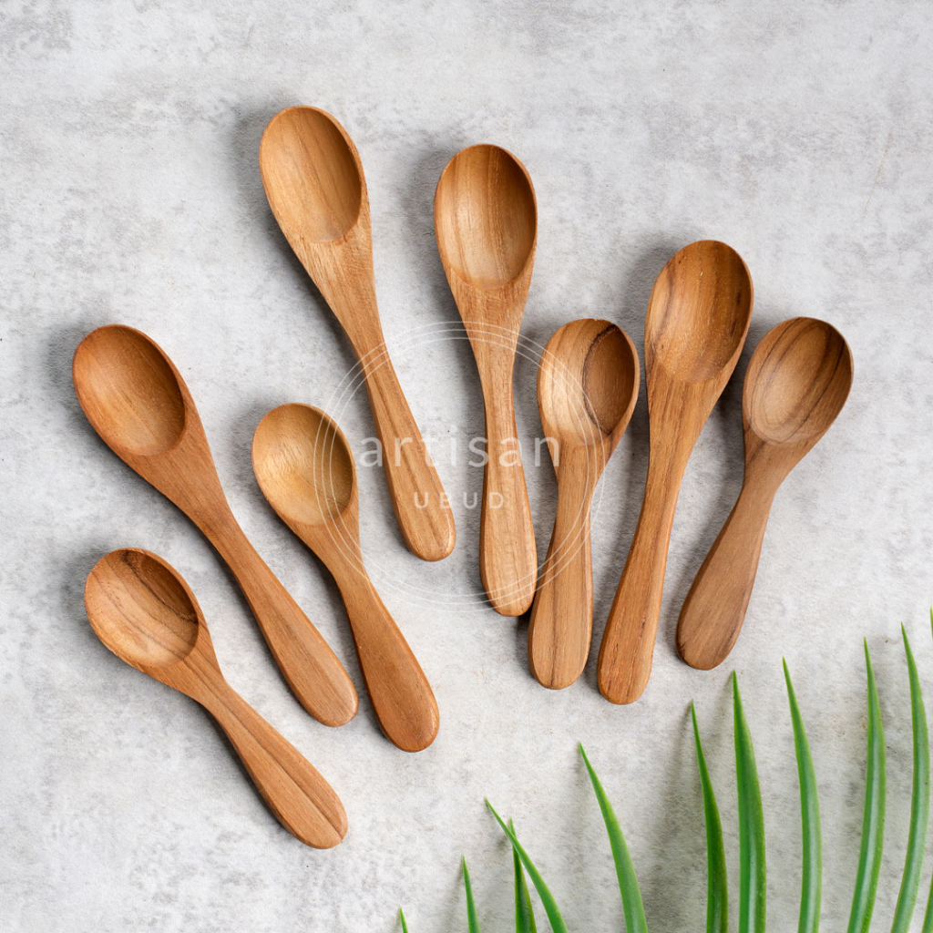 Jual Triya - Sendok Kayu Jati / Sendok Pudding Kayu Jati / Sendok Ice ...