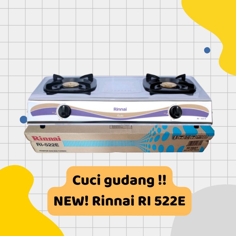 Jual Rinnai Kompor Gas 2 Tungku Stainless RI-522E | Shopee Indonesia