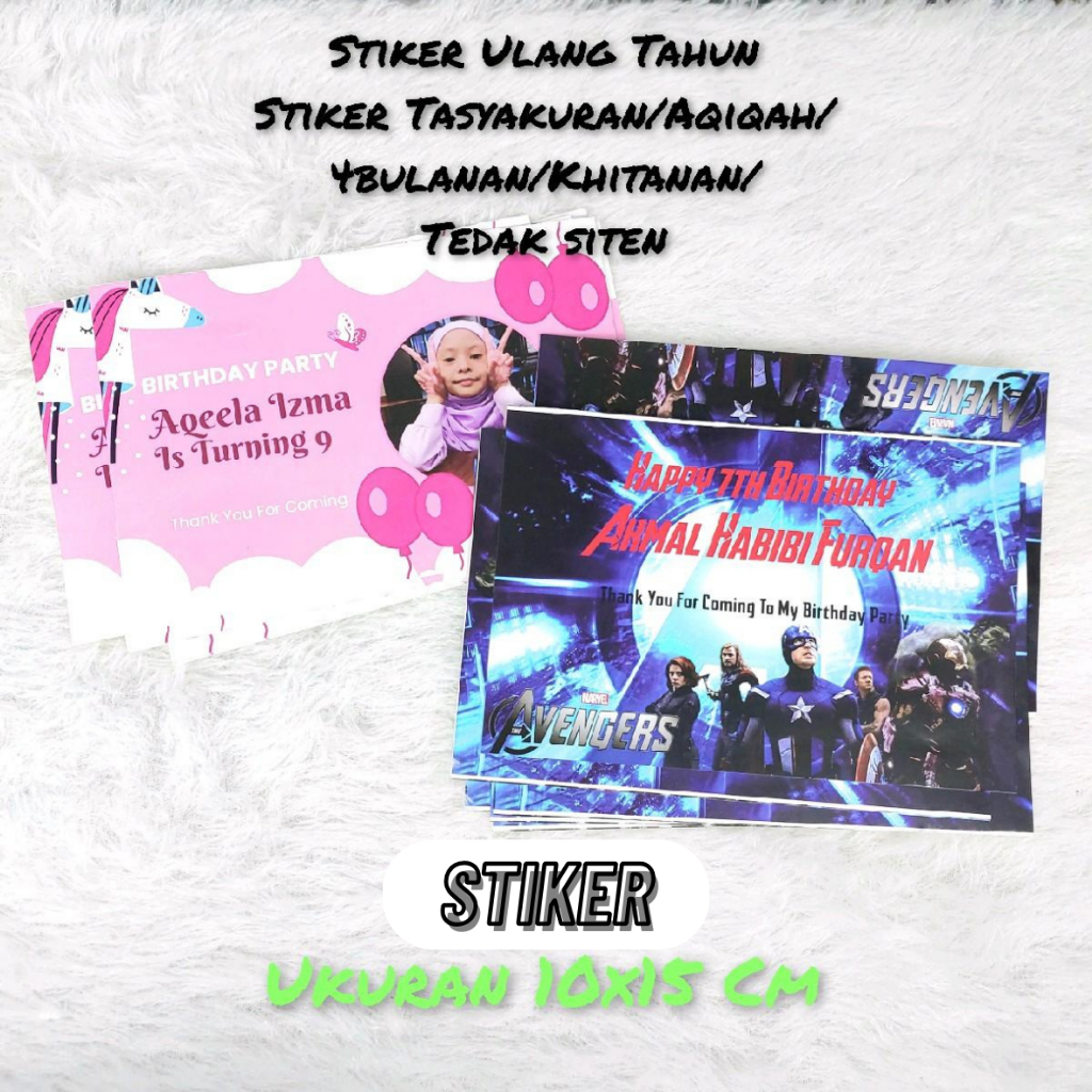 Jual Stiker Bento Ultah Custom Uk 10x15cm-25Pcs | Shopee Indonesia