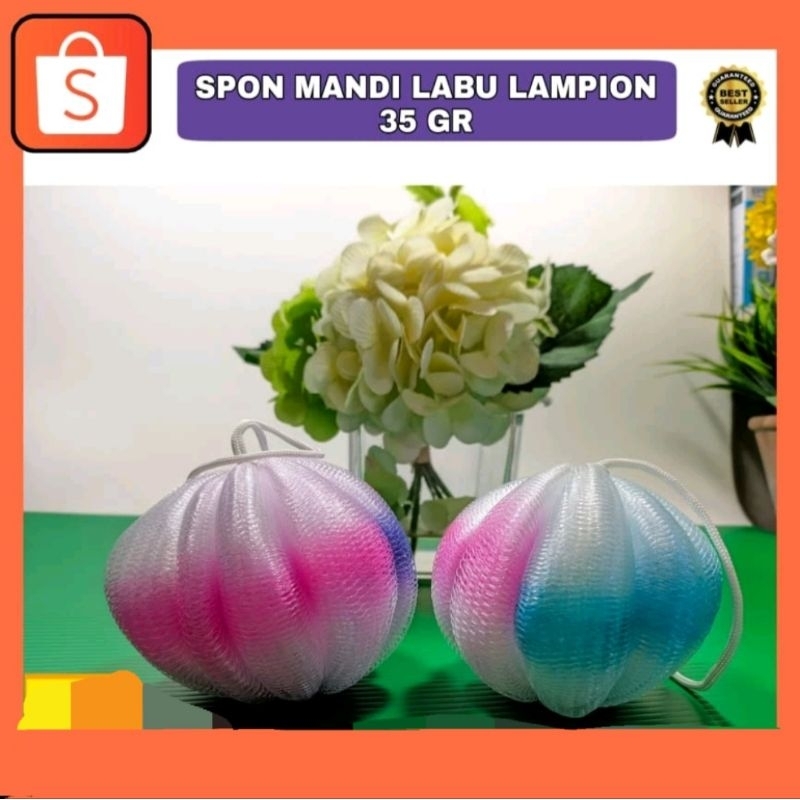 Jual spon mandi labu lampion 35 gram/sponge busa mandi labu lampion 35 ...