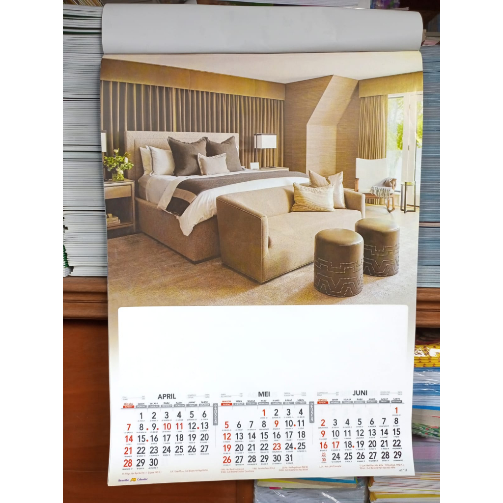 Jual KALENDER DINDING 4 LEMBAR TAHUN 2026 / KALENDER DINDING TRIWULAN ...