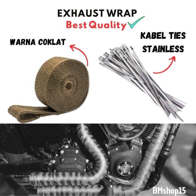 Jual Paket Exhaust Wrap Knalpot Ukuran 2,5 Meter Peredam Panas Knalpot ...