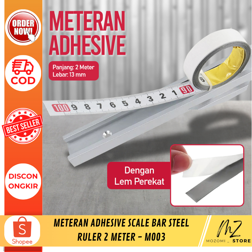 Jual Meteran Adhesive Scale Bar Steel Ruler 2 Meter / aksesoris alat ...