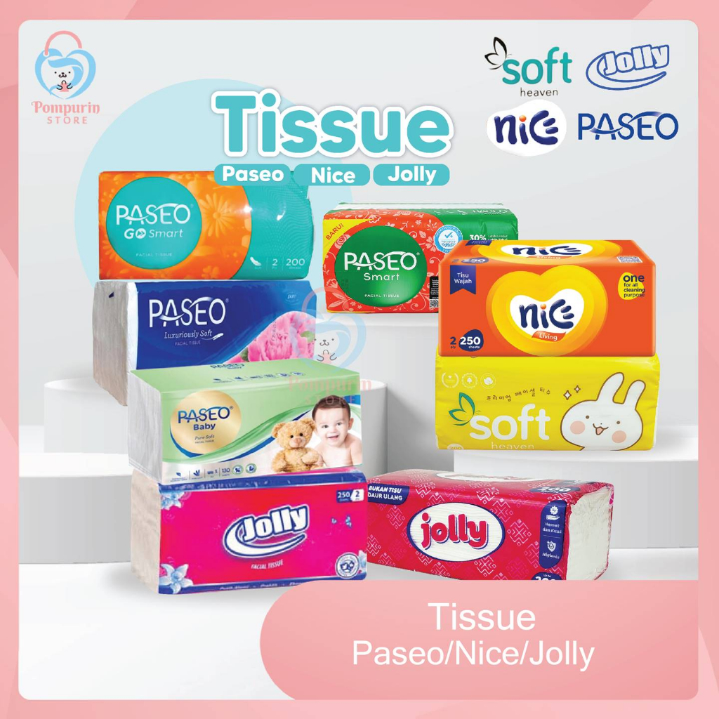 Jual Tissue NICE Facial Soft Pack / PASEO Smart Facial (180s/250s ...