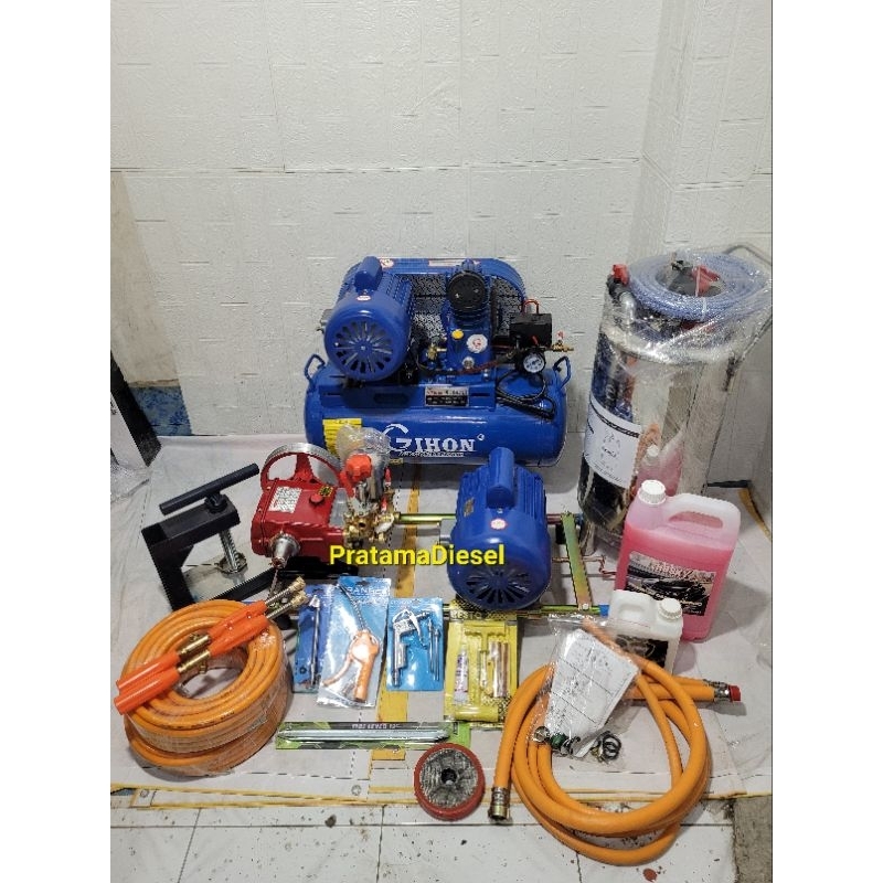 Jual Paket Komplit Usaha Steam Listrik Cuci Motor Mobil+Kompresor 1/4HP Dinamo Snow Salju Tambal ...