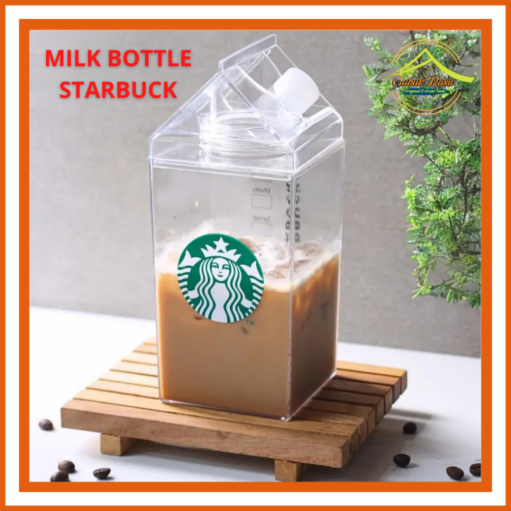 Jual Botol Minum Starbuck/Bentuk Kotak Susu/Fridge Bottle Tumbler/Bahan ...
