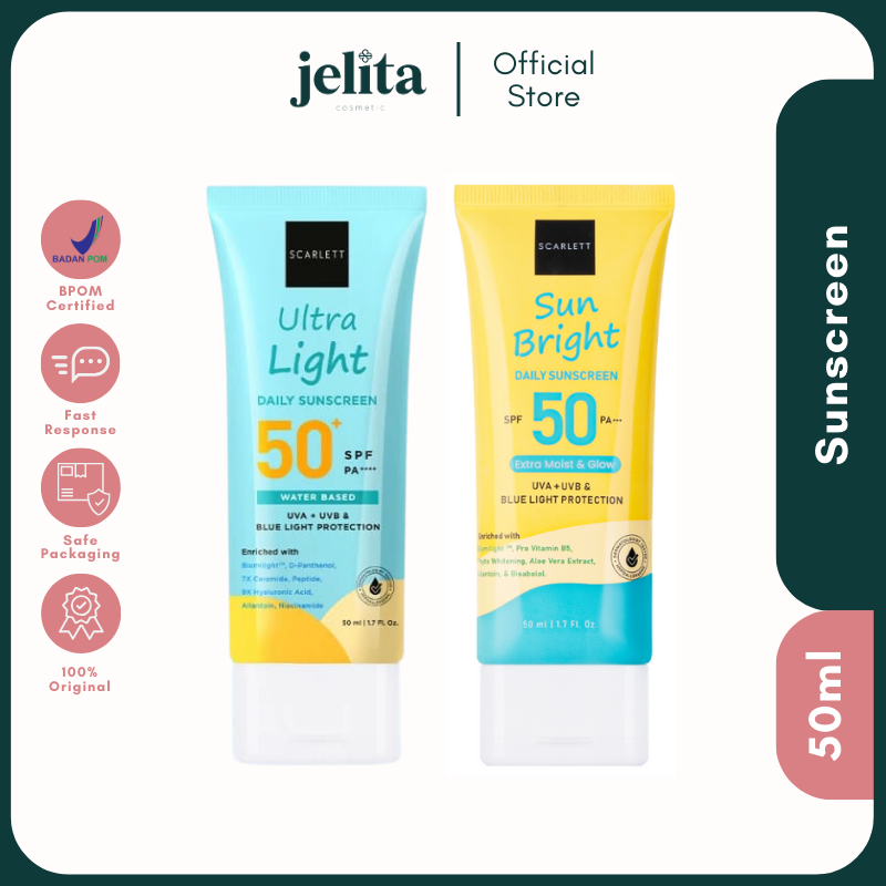 Jual Jelita Cosmetics - Scarlett Sunscreen SPF50 | Shopee Indonesia