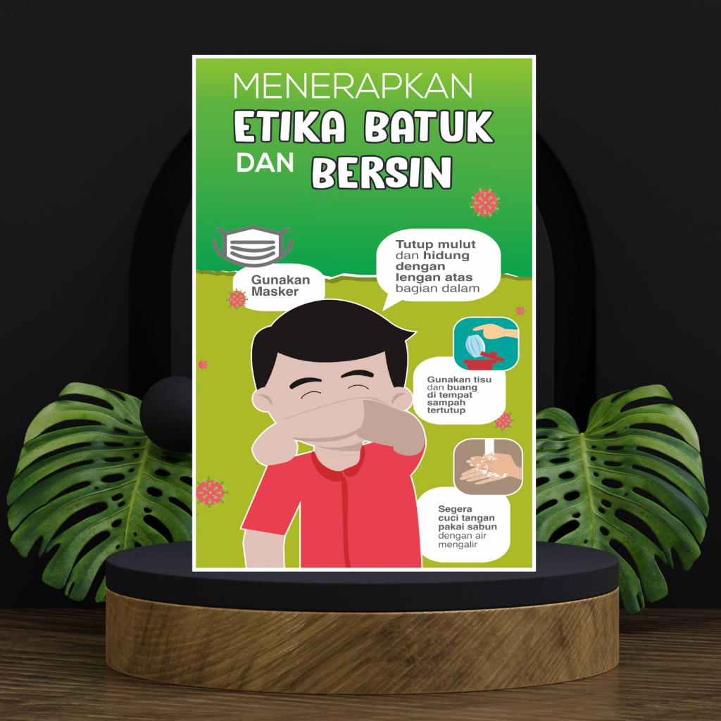 Jual Poster Kesehatan Menerapkan Etika Batuk dan Bersin | Shopee Indonesia