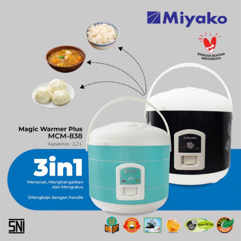 Jual MIYAKO Rice Cooker / Magic Com 2.2 Liter MCM-838 | Shopee Indonesia