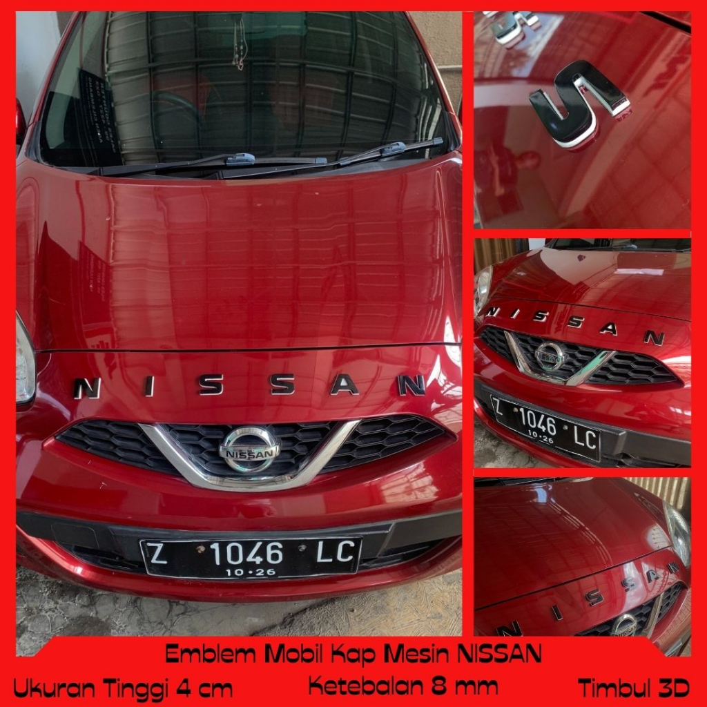 Jual EMBLEM KAP MESIN MOBIL NISSAN AKSESORIS EKSTERIOR MOBIL VARIASI ...